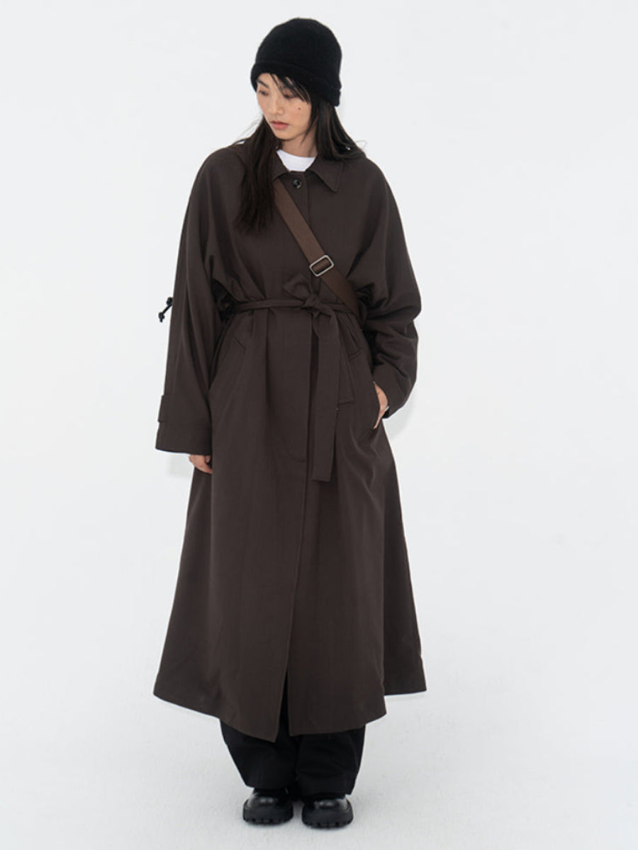 Cloudward Rough Sleeve Trench Coat